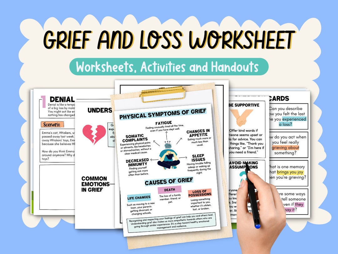 Grief and Loss Worksheets Teens Therapy Workbook Counseling Activities ...