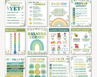 Kids Calming Corner Wall Art Classroom Boho Calm Down Printable Decor ...