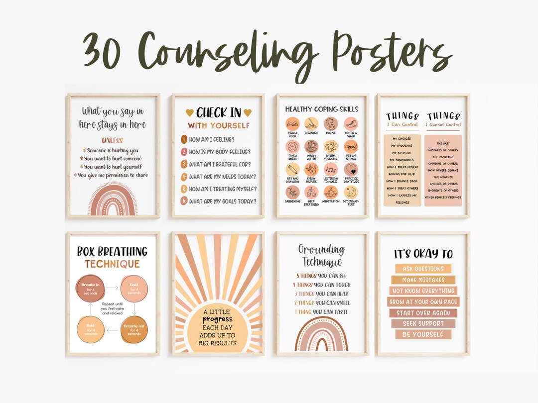 30 Therapist Decor Posters Social Worker Wall Art Therapy Office Prints ...