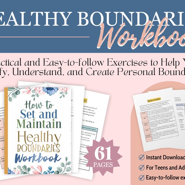Boundaries Worksheet for Teens - Etsy