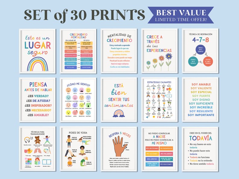 30 Spanish Classroom Educational Posters Wall Art Bundle - Etsy