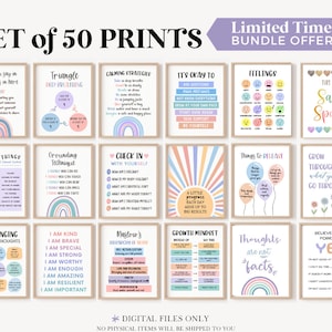 50 School Counseling Posters Counselor Office Decor Psychologist ...