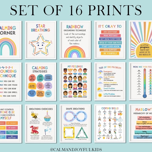 School Counseling Calm Down Posters Calming Corner Classroom - Etsy