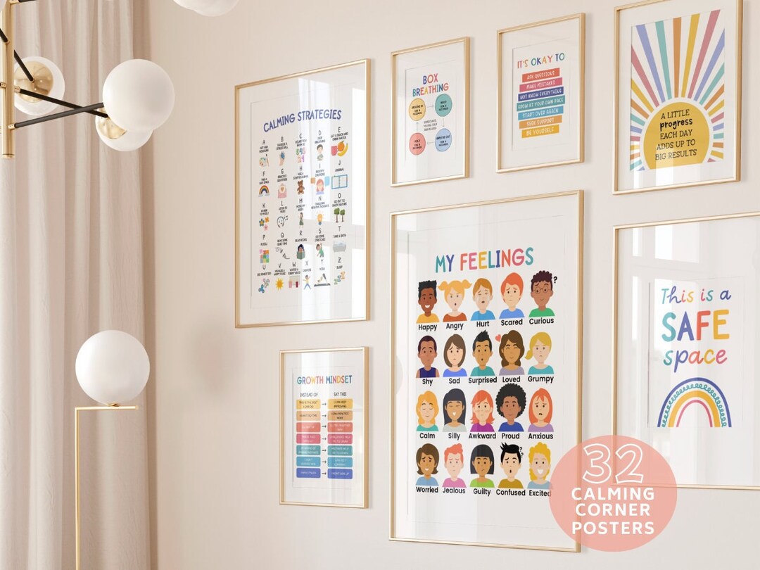 32 Calming Corner Poster Decor Calm Down Corner Bundle Toddler ...