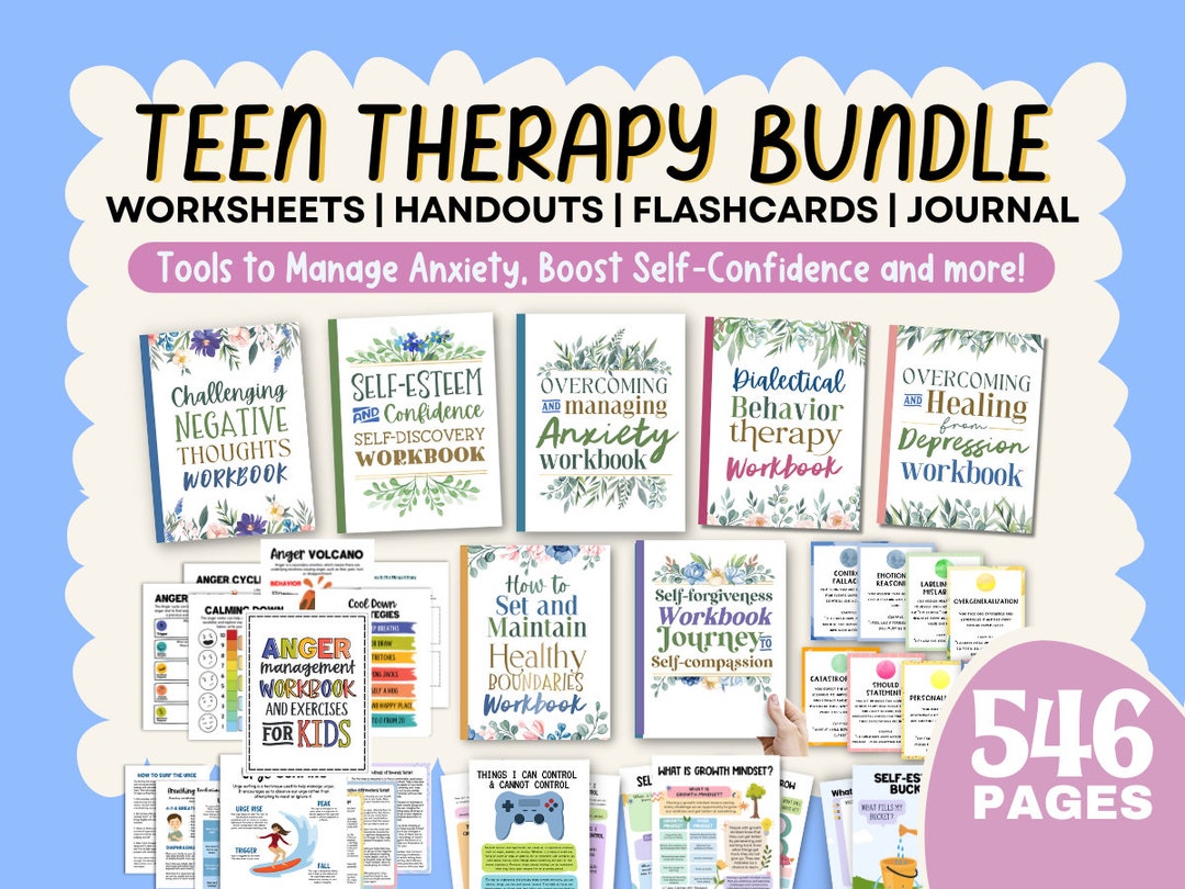 Teen Therapy Mega Bundle for Anxiety Anger Management Self Care ...