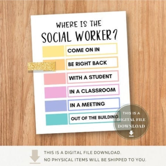 Where is the Social Worker Door Sign School Social Worker - Etsy