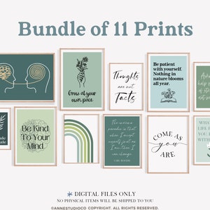 11 Therapy Office Decor Signs Counselling Posters Mental Health Bundle ...