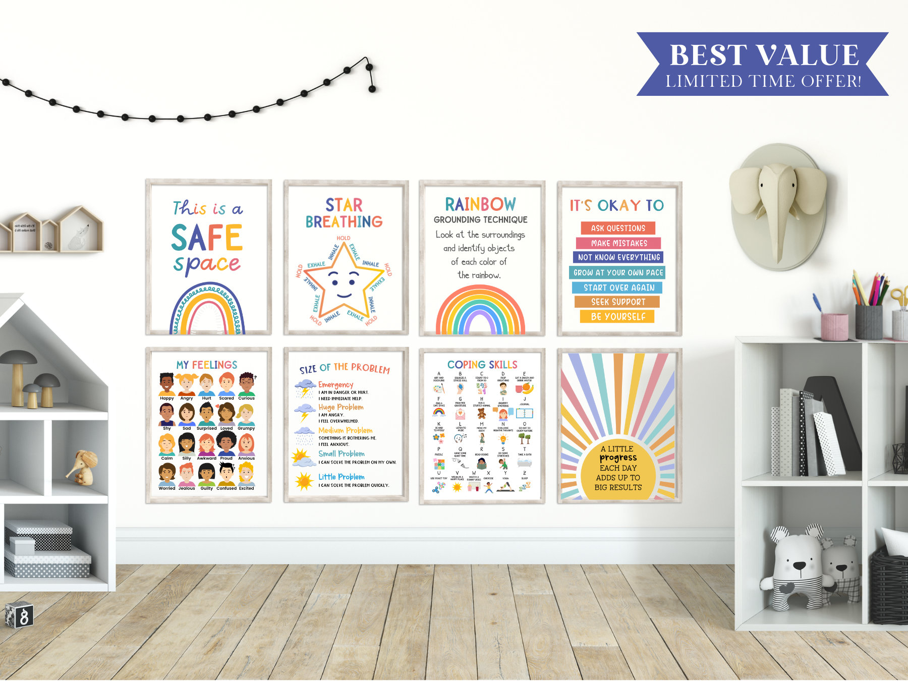 40 Therapy Office Posters Child Therapist Resources Bundle Kids Mental ...