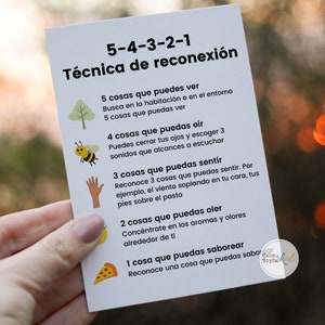 15 Spanish Anxiety Coping Skills Cards Grounding Technique Kids for ...