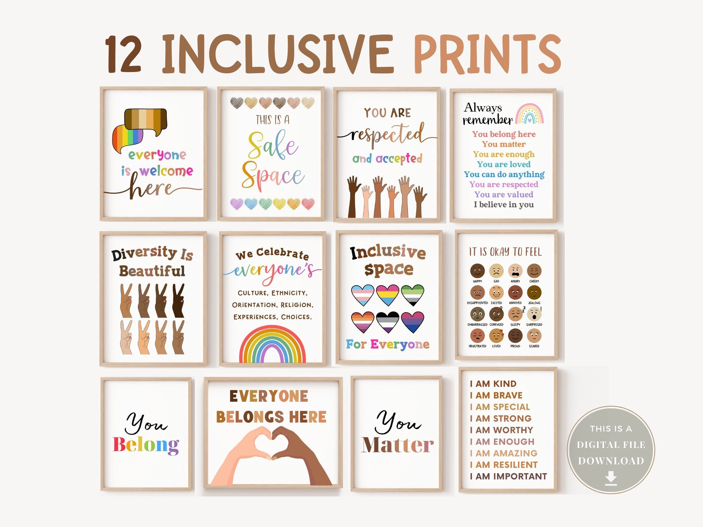 Set 12 Pride Month Sign Poster Decor LGBTQ Decorations - Etsy