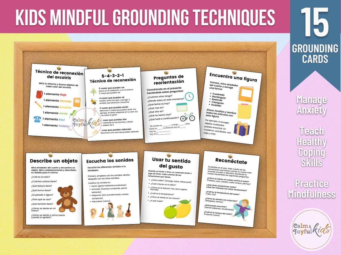15 Spanish Anxiety Coping Skills Cards Grounding Technique - Etsy