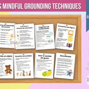 15 Spanish Anxiety Coping Skills Cards Grounding Technique Kids for ...