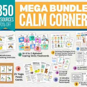 Calming Corner Kids Kit for Coping Skills Bundle Self Emotional ...