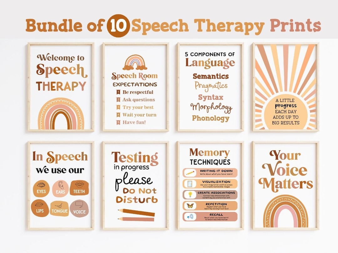 10 Speech Language Pathologist Poster Decor Therapy Wall Art SLP Office ...
