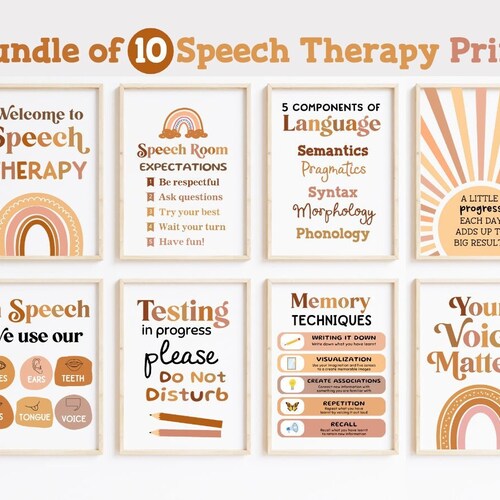 Speech Therapy Wall Decor Bundle Set of 4 Speech Room Decor - Etsy