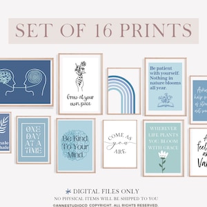 16 Therapy Office Decor Bundle Mental Health Posters Psychology Art ...