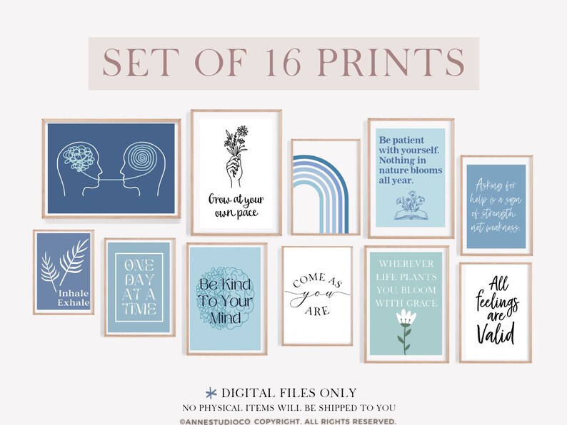 16 Therapy Office Decor Bundle Mental Health Posters - Etsy