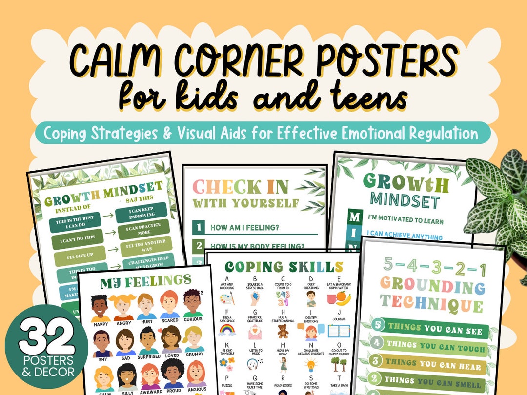 50 Calming Corner Poster Calm Down Self Regulation Skills Social ...