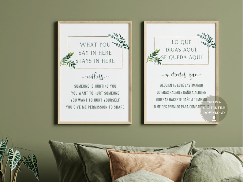 Spanish Confidentiality Sign Poster What You Say Here Stays in - Etsy