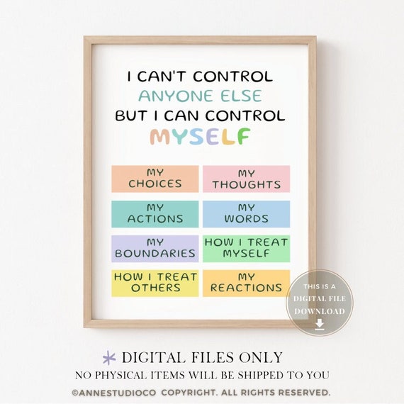 Things I Can Control Poster School Psychologist Office Decor - Etsy
