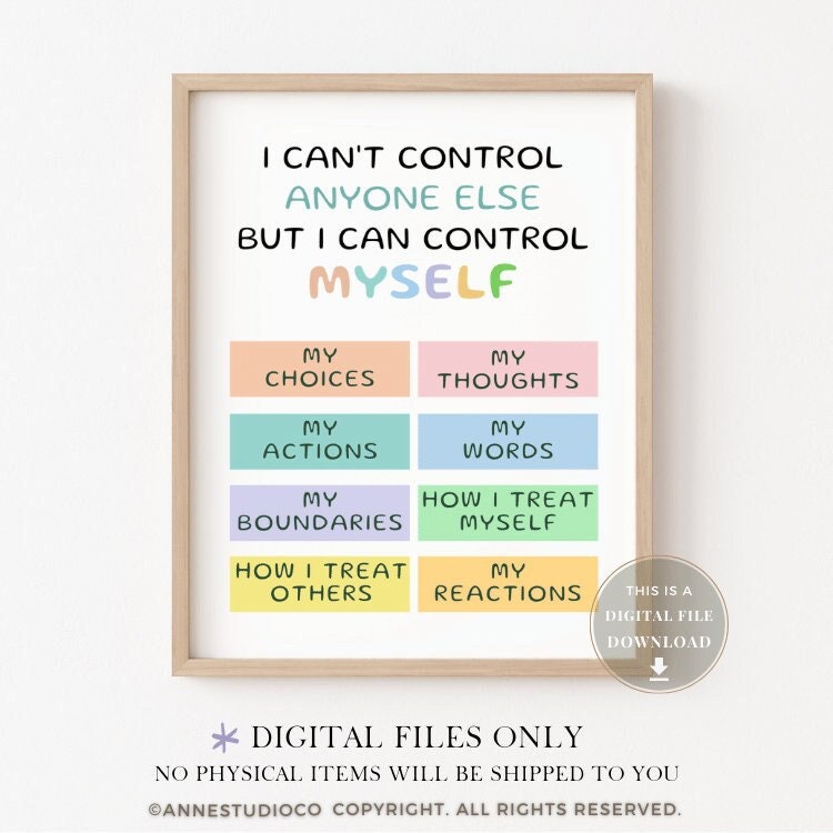 Things I Can Control Poster School Psychologist Office Decor - Etsy