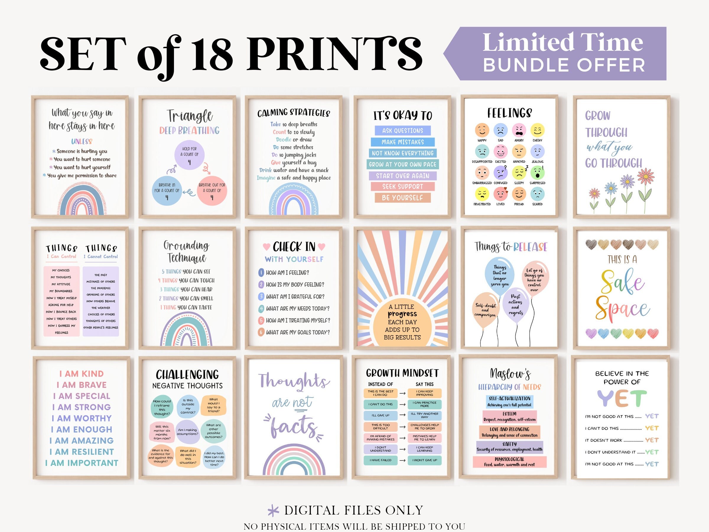 18 School Counseling Signs Posters Psychologist Office Decor | Etsy UK