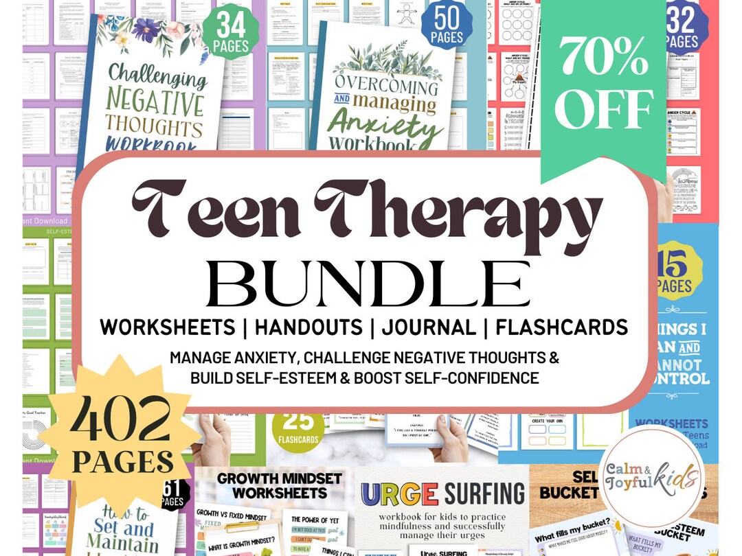 402 Therapist Worksheets Workbook Therapy Resources Anxiety Coping ...