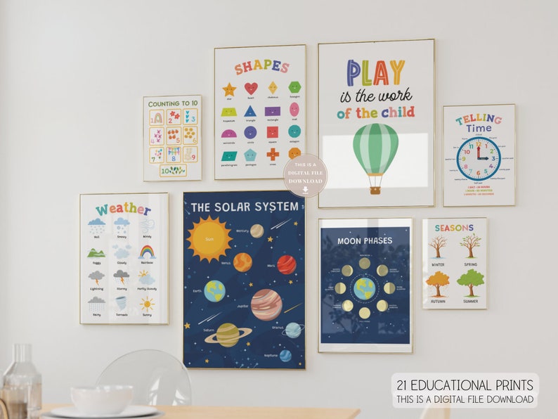 21 Preschool Educational Bundle Posters Set Playroom Rules - Etsy