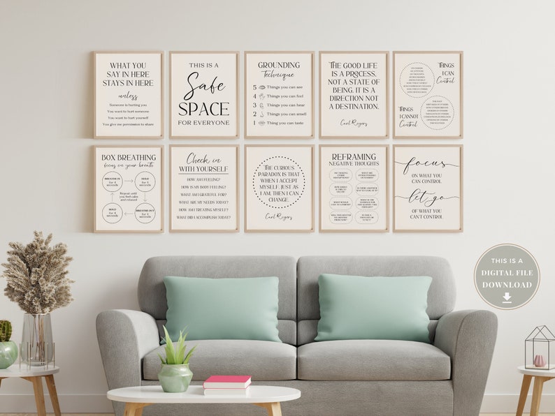 14 Mental Health Poster Bundle Counselling Office Decor Psychotherapy ...