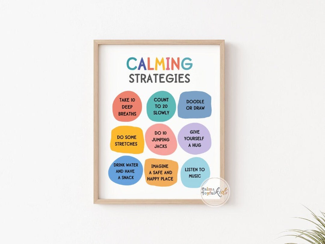 Calming Strategies Poster Calm Corner Therapy Office Decor Social ...