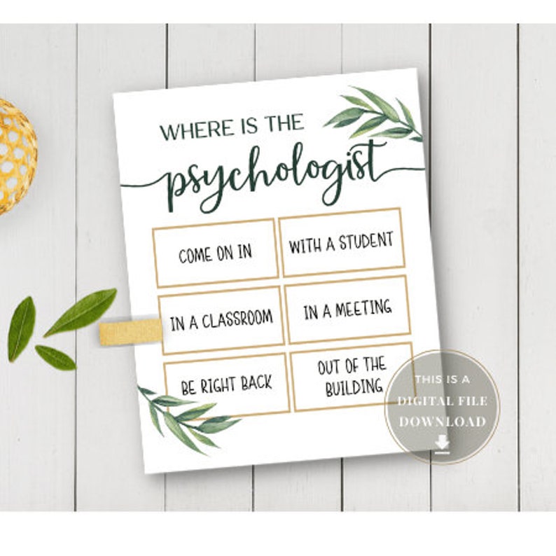 School Psychologist Sign Door Office Where is the Psychologist | Etsy