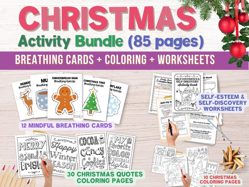 Christmas Therapist Activity Counselor SEL Classroom Activities Sheets ...