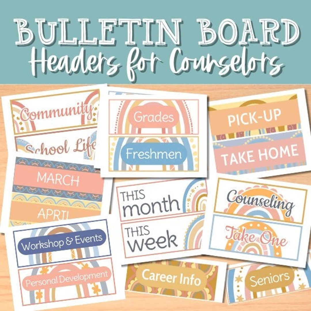 Counselor Bulletin Board Counseling Labels Back to School Middle High ...