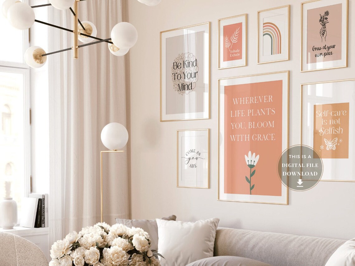 16 Boho Therapist Office Decor Signs Counselor Posters Therapy Wall Art ...