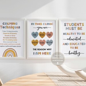 14 School Nurse Office Decor Posters Boho Health Clinic Wall Art ...