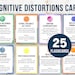 25 Cognitive Distortion Flashcards CBT Poster Therapy Thinking Errors ...