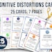 25 Cognitive Distortion Flashcards CBT Poster Therapy Thinking Errors ...