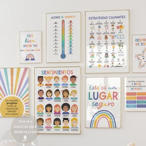 30 Spanish Calm Corner Posters Classroom Decor Calming Down Bundle Sign ...