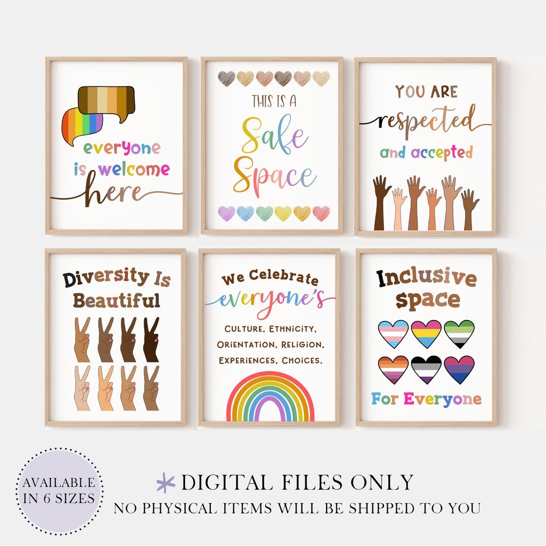 Inclusive School Counselor Office Decor Posters for Psychologist Wall ...