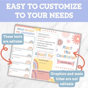 Meet the Counselor Brochure Editable Template School Counseling Poster ...