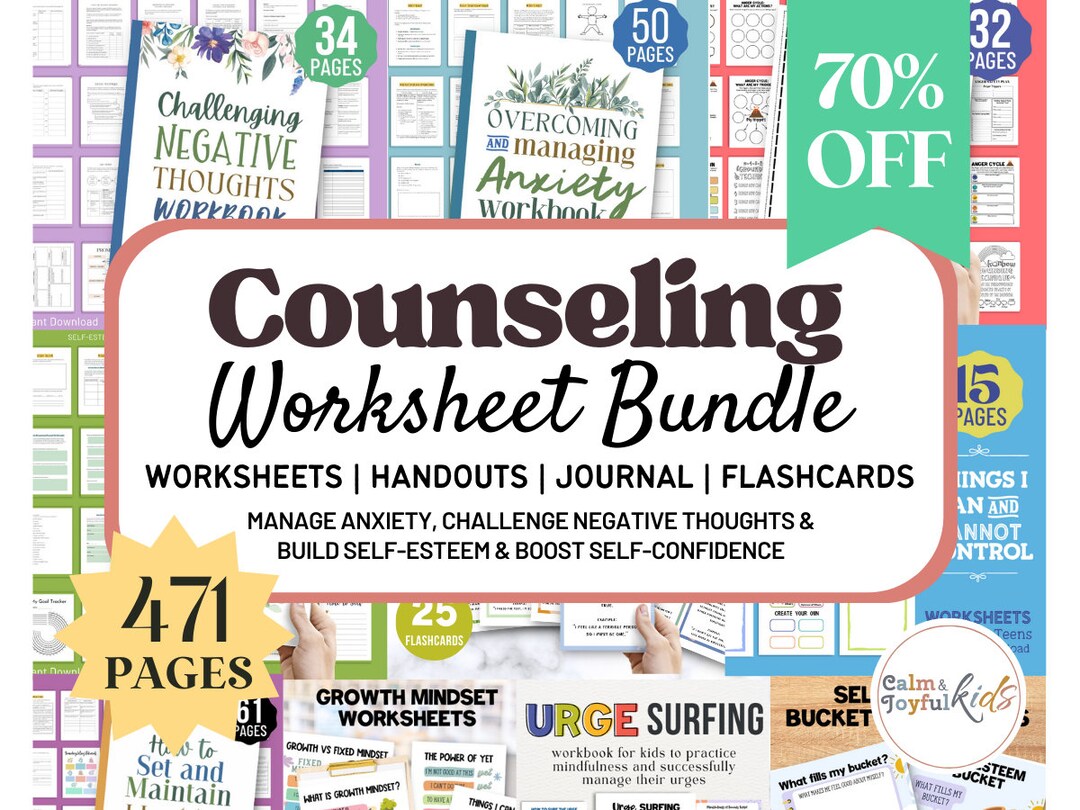 471 Anxiety Worksheet for Teens Workbook Self Esteem Confidence Therapy ...
