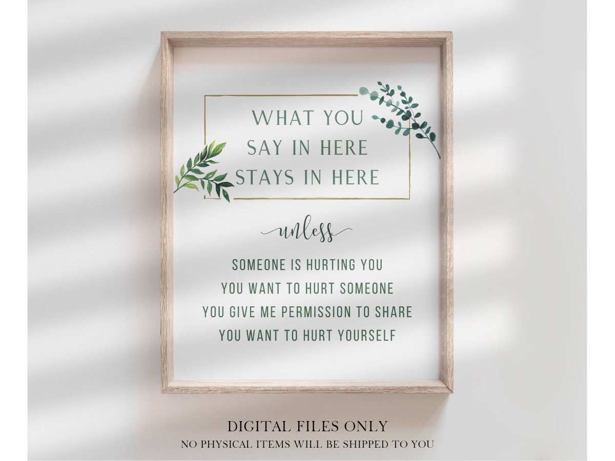 Confidentiality Counseling Office Decor Sign Social Work - Etsy