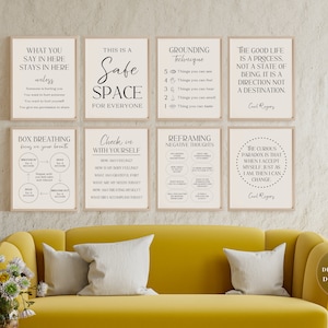 Bundle 8 Therapy Office Decor Therapist Poster Counseling Wall Art ...