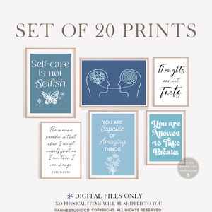 20 Therapist Decor Posters Counseling Room Bundle Psychologist Wall Art ...