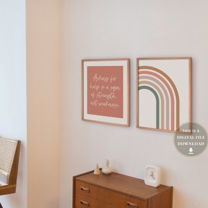 Boho Therapy Office Decor Signs Set Mental Health Posters School ...