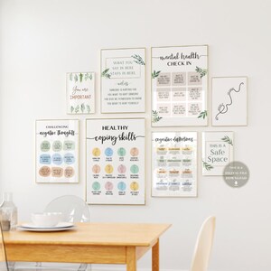 Set 18 Counseling Posters Office Decor Counselor Bundle Psychologist ...