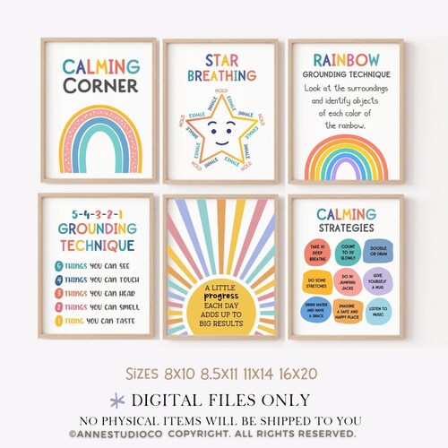 Calming Down Corner Decor School Counselor Bundle Calm Posters - Etsy