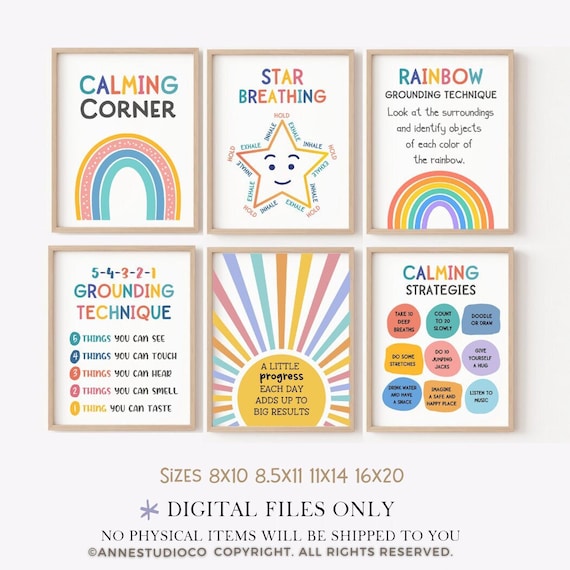 Calming Down Corner Decor School Counselor Bundle Calm Posters | Etsy