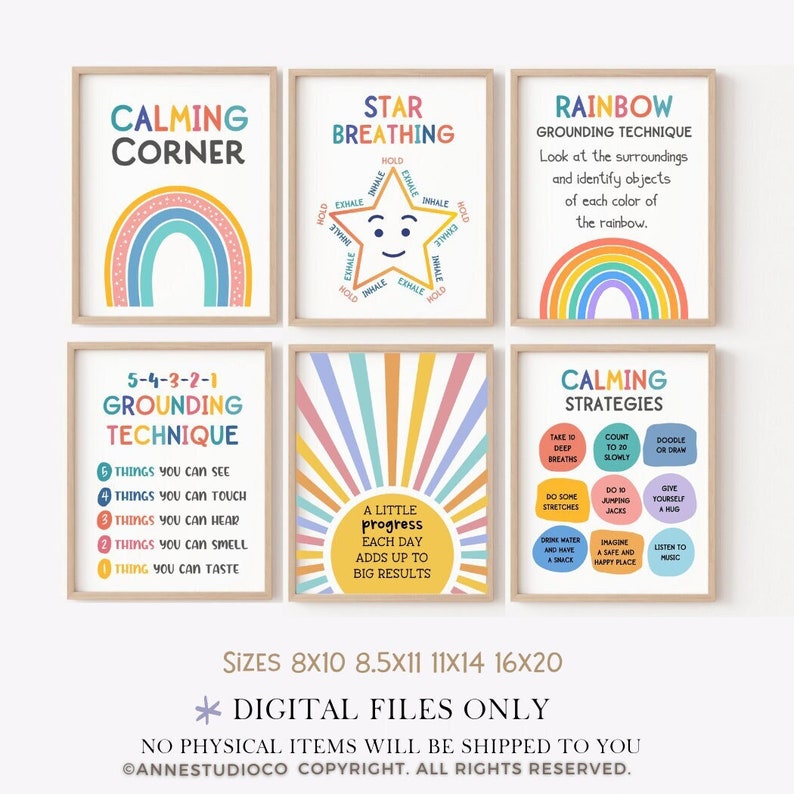 Calming Down Corner Decor School Counselor Bundle Calm Posters | Etsy