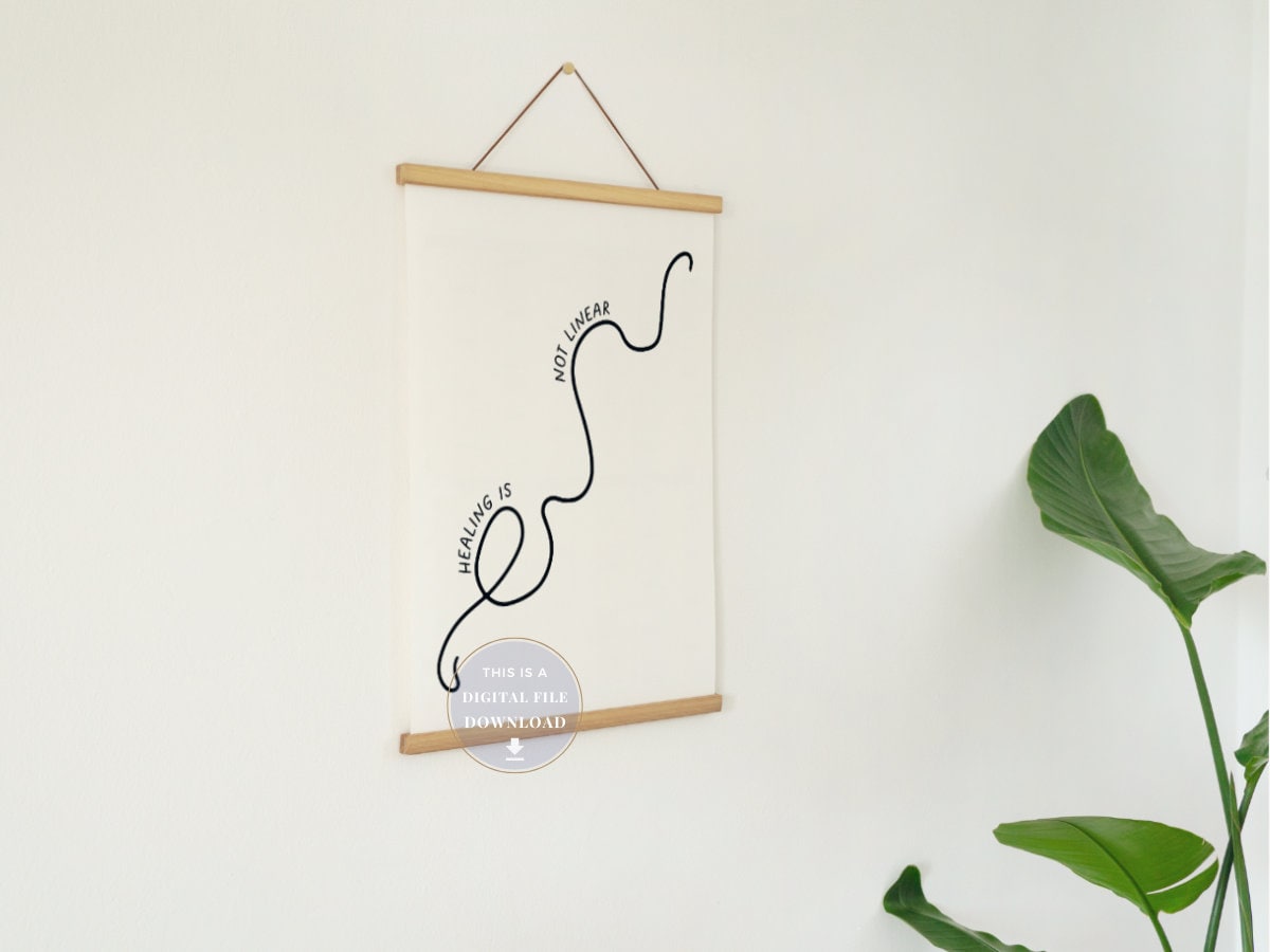 Healing is Not Linear Psychologist Office Decor School Counselor Wall ...